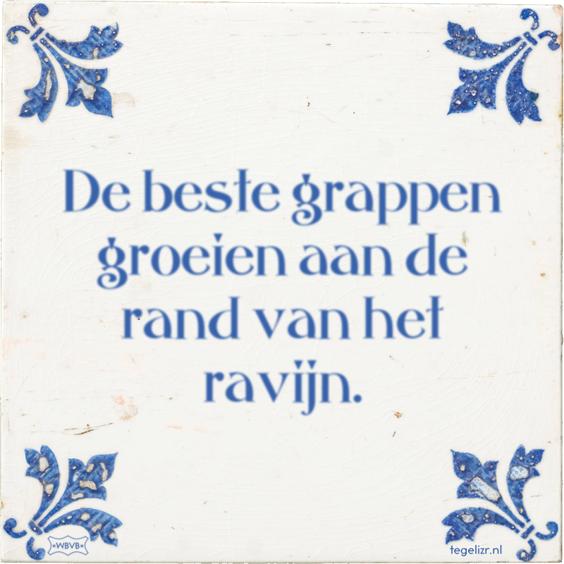 De beste grappen groeien aan de rand van het ravijn. - Online tegeltjes ...